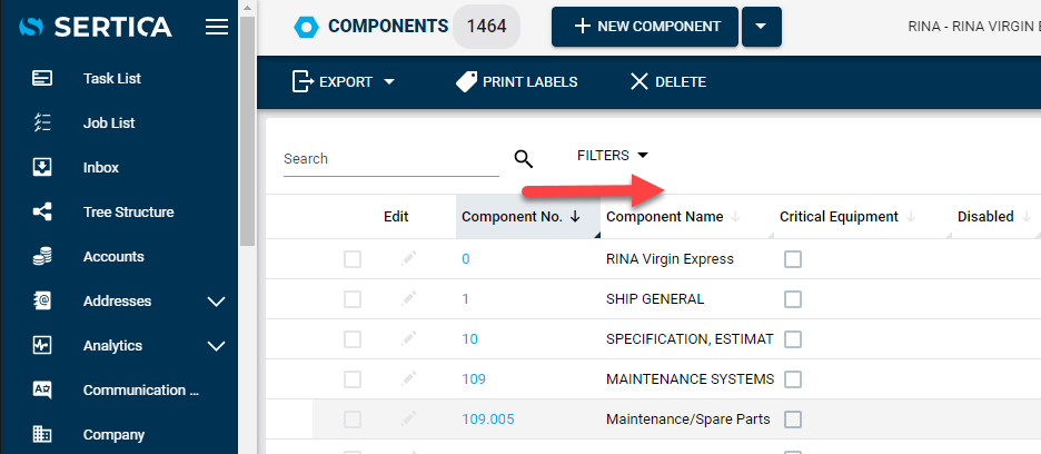 Column selector and column order – Sertica Yacht